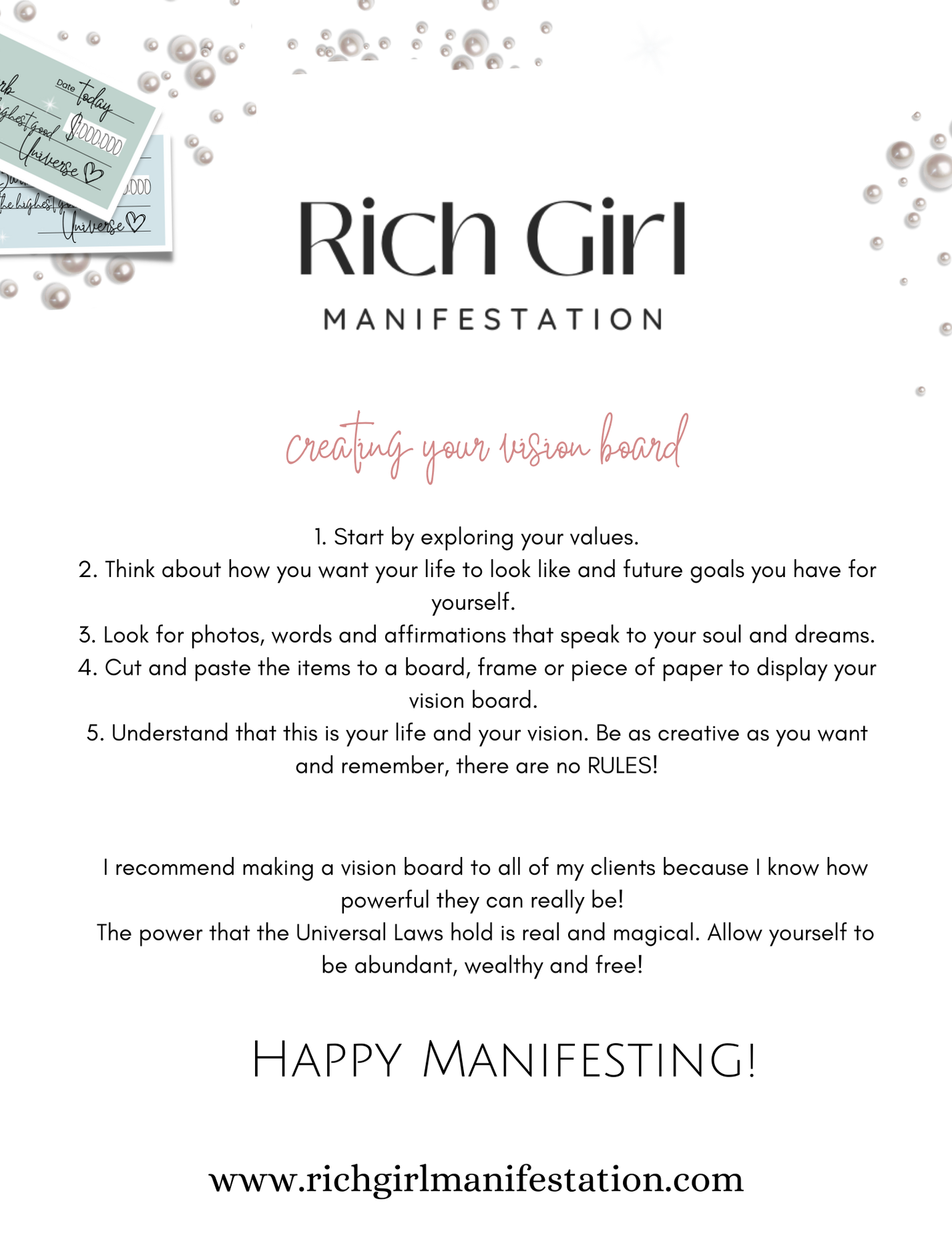 Luxury Vision Board Digital & Printable – Rich Girl Manifestation